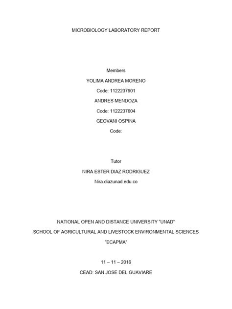Microbiology Laboratory Report Pdf Disinfectant Growth Medium
