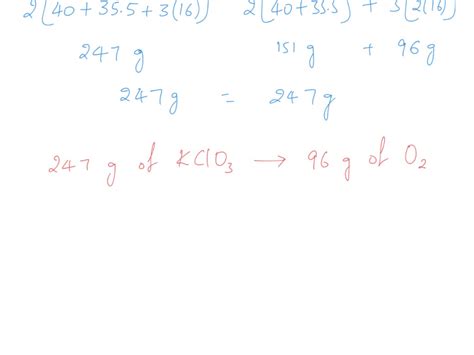Solved Potassium Chlorate Kclo3 Decomposes When Heated To Produce