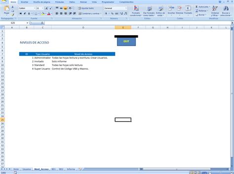 mini aplicaciones en Excel Control de Acceso a Usuarios en Excel Versión Simple