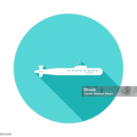 긴 그림자 플랫에서 잠수함 아이콘입니다 하나 배송 컬렉션 아이콘의 Uiux에 대 한 사용할 수 있습니다 잠망경에 대한 스톡 벡터 아트 및 기타 이미지 Istock