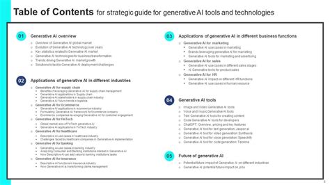 Strategic Guide For Generative AI Tools And Technologies Powerpoint Presentation Slides AI CD V