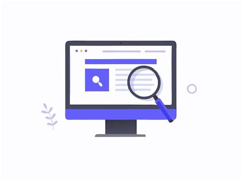 Online Web Search Browser Page On PC Monitor UI Vector Illustration Concept Search Engine