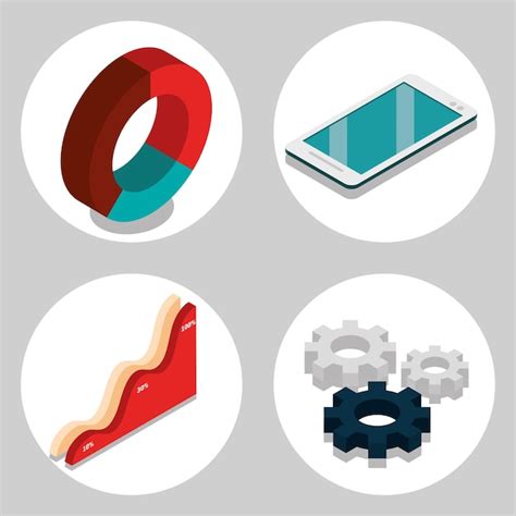 Premium Vector Data Analytics Pack Of Isometric Icons