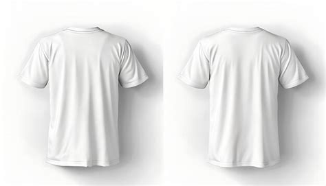 空白の白いtシャツのモックアップテンプレートの前と後ろのビュー Premium Ai生成画像
