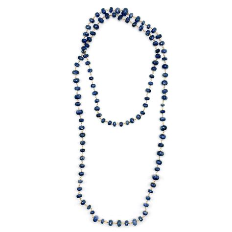 Sapphire And Gold Linked Necklace