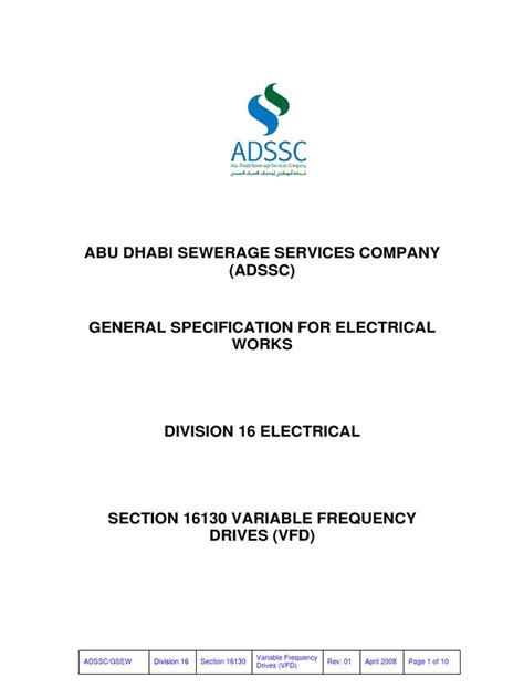 General Specification For Electrical Works Adssc Pdf Electric Motor Rectifier