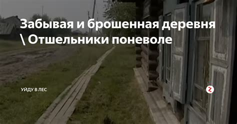 Забывая и брошенная деревня Отшельники поневоле Уйду в лес Дзен