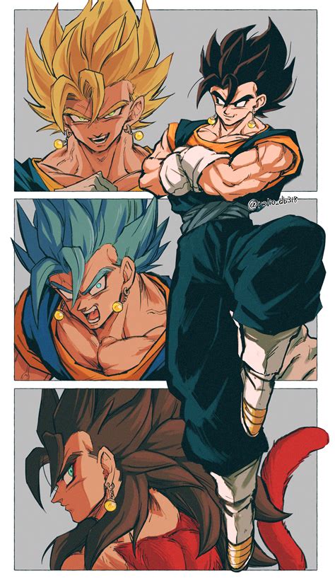 Vegetto And Vegetto Dragon Ball And 3 More Drawn By Relio Db318