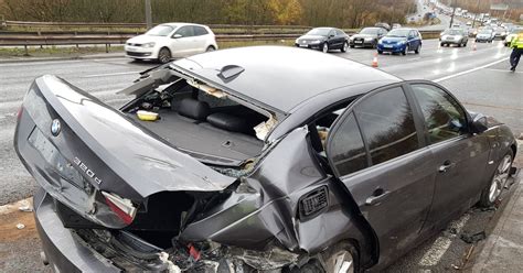 Lucky Escape For M62 Motorist After Bmw Bridge Crash Yorkshirelive