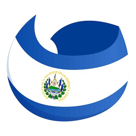 El Salvador Arquitectura Icono Dibujos Animados Vector Día De La