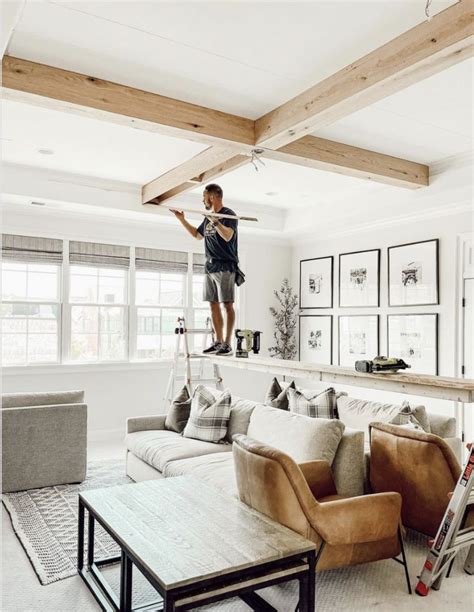 Faux Beams Diy In 2023 Beams Living Room Ceiling Beams Living Room