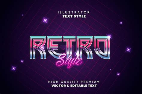 Premium Vector Retro Futuristic Effect Editable Text