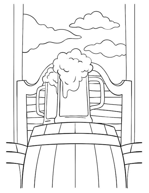 어린이를 위한 카우보이 맥주통 색칠 페이지 프리미엄 벡터