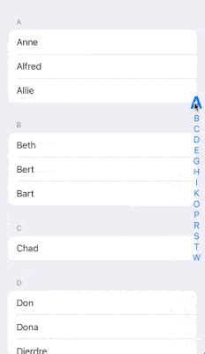Swiftui List Section Index Title Swift Ui Recipes