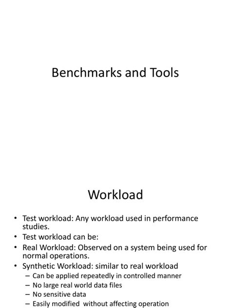 session 6 benchmarks and tools pdf benchmark computing simulation