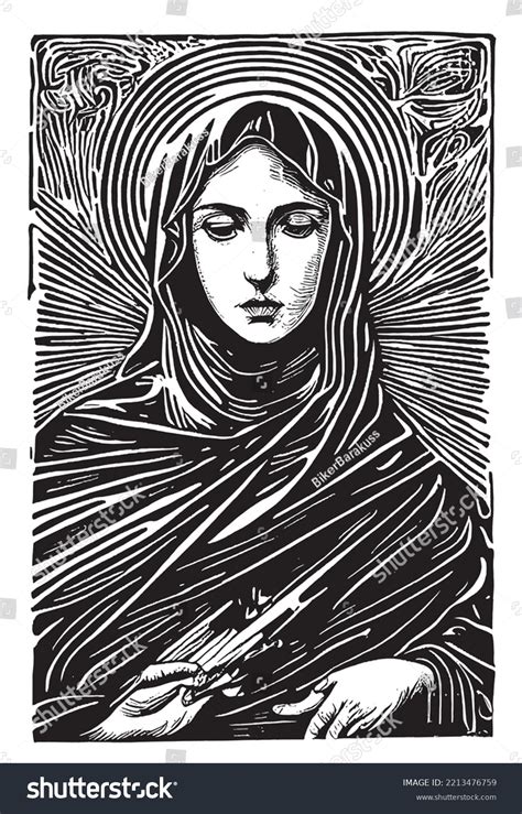Virgen María Madre De Jezus Dibujando Vector De Stock Libre De