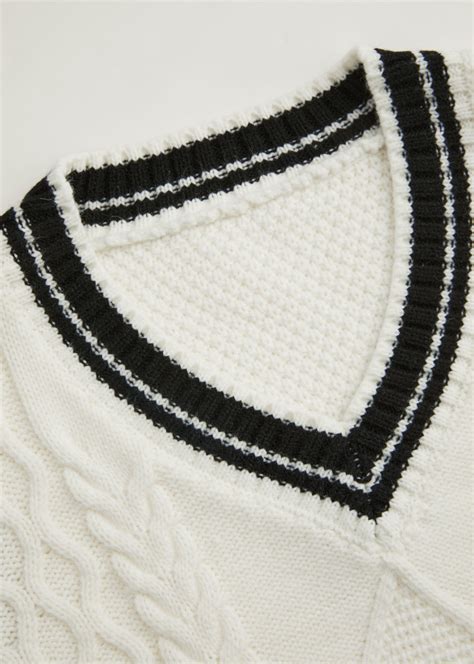 Knit Fabric V Neck Solid Bowknot Knitted Vest For School Daily Casual