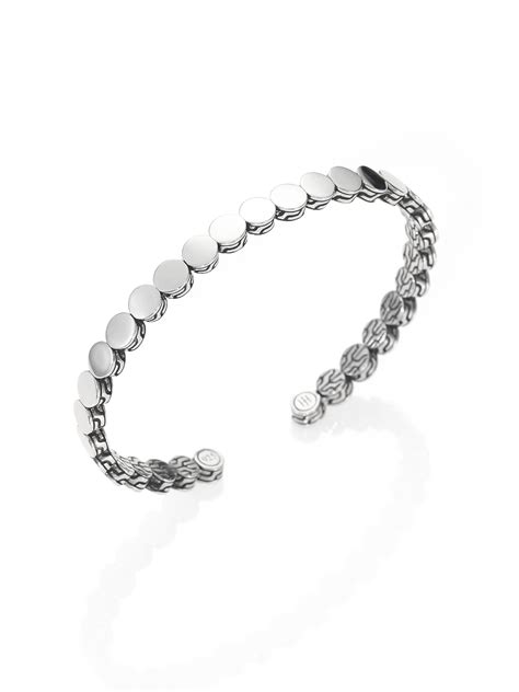 John Hardy Sterling Silver Dot Slim Cuff Bracelet In Metallic Lyst