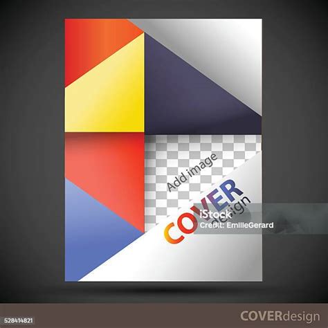 Vector Brochure Flyer Cover Design Template With Colorful Blocks向量圖形及更多