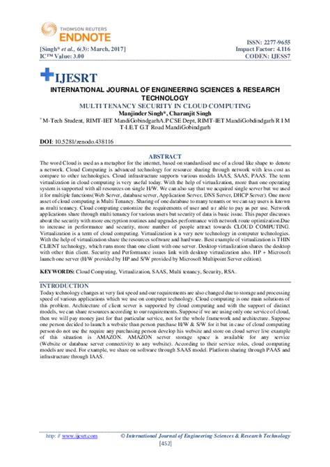Pdf Multi Tenancy Security In Cloud Computing
