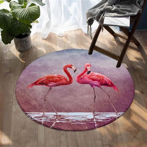 Flamingo Couple Round Rug Beerug