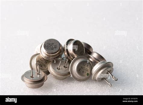 Old Semiconductor Transistors From Soviet Technology On A White