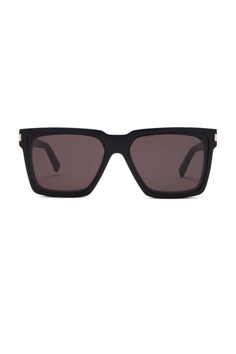 Saint Laurent Rectangular Sunglasses In Black Revolve