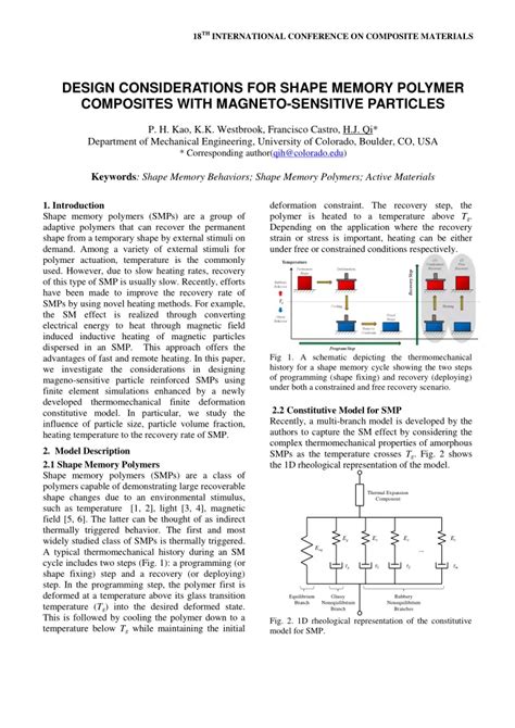 Pdf Design Considerations For Shape Memory Polymer Composites With
