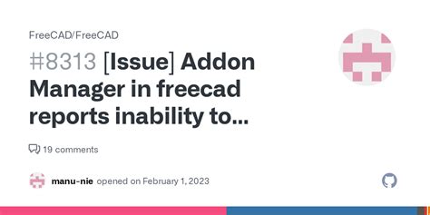 [issue] addon manager in freecad reports inability to connect to github