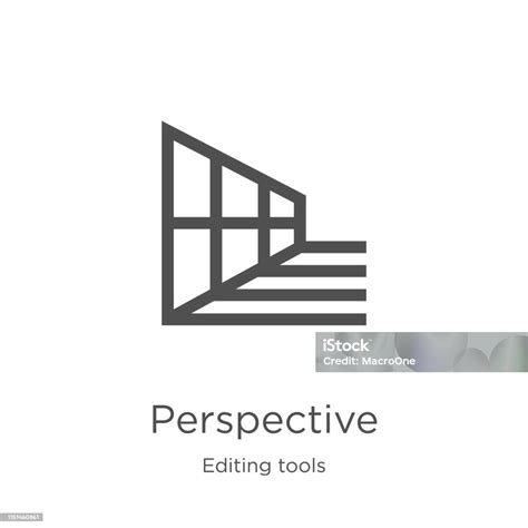 Perspective Icon Vector From Editing Tools Collection Thin Line Perspective Outline Icon Vector