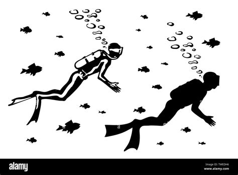 Scuba Diver Svg File Vector Diver Silhouette Swimming Clipart Svg Eps