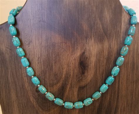 Navajo Turquoise Silver Bead Necklace NKL