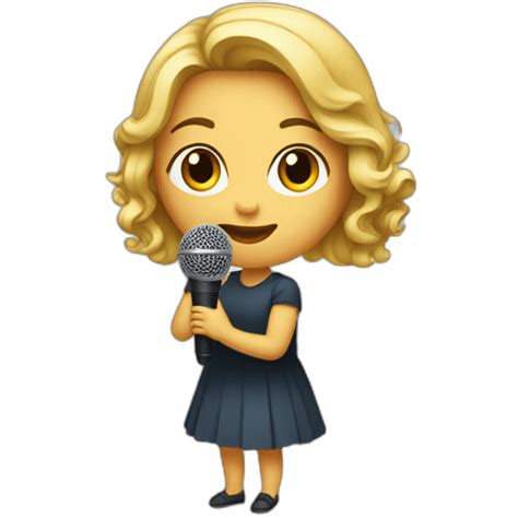 Girl Holding Mic Emoji Ai Emoji Generator