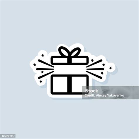 선물 상자 스티커 파티와 축하 개념 기프트 박스 아이콘 놀라움과 생일 항목 선물 선물 리본 격리된 배경의 벡터입니다 Eps 10