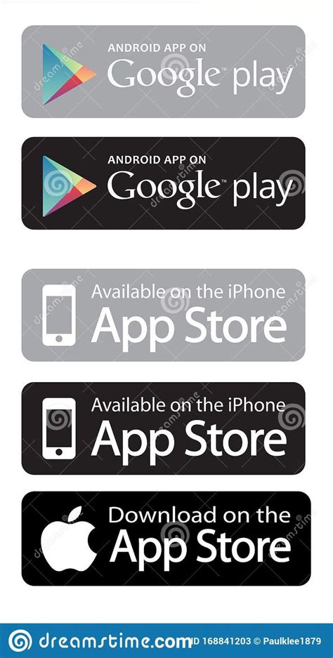 Google Play And App Store Logo Button Logo Editorial Stock Photo Illustration Of Logo Store