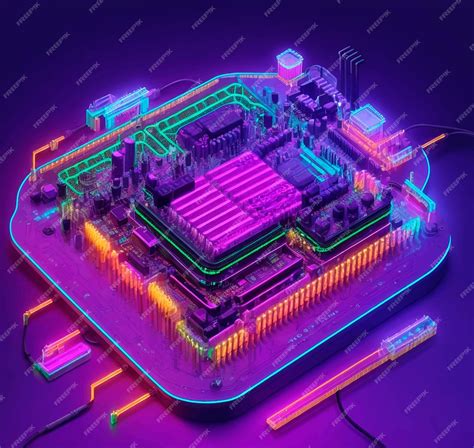 Premium Vector Integrated Microchip Circuit Board For Server Central