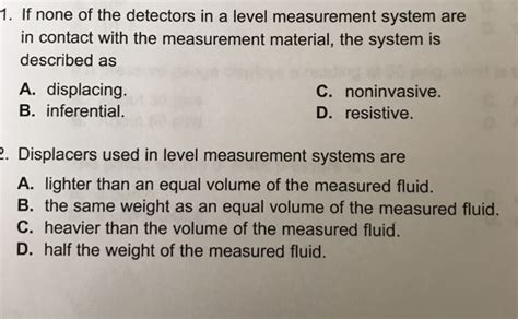 Solved If None Of The Detectors In A Level Measurement Chegg