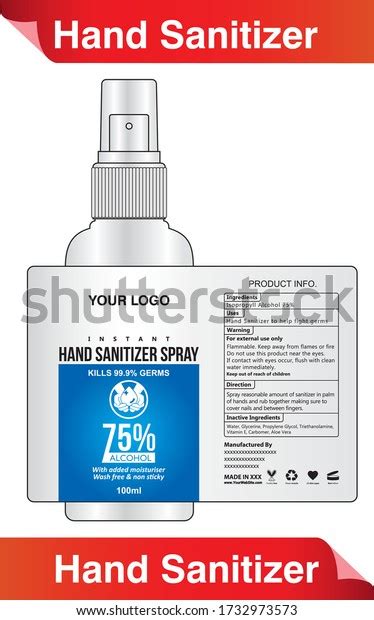 75 Percent Alcohol Hand Sanitizer Disinfectant Stock Vector Royalty