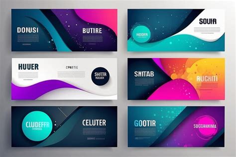Premium Photo Set Of Modern Banners Background Creative Header