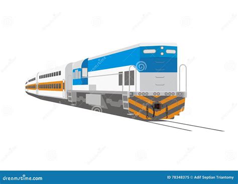 Double Decker Passenger Train Stock Vector Illustration Of Simple Rail 78348375