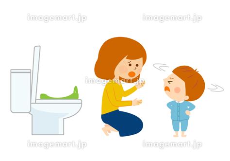 子育て トイレ 嫌がる子供のイラスト素材 220474984 イメージマート