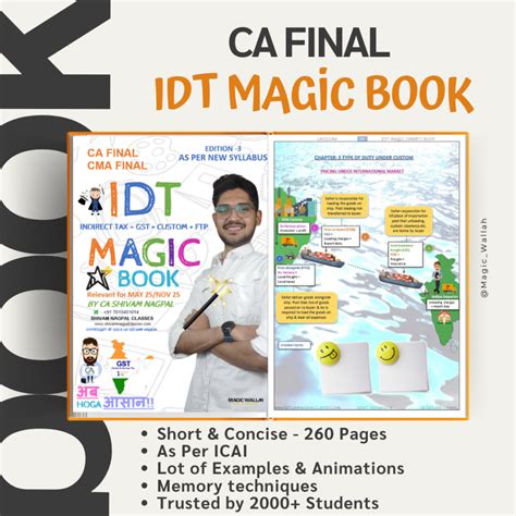 CA FINAL IDT GST CUSTOM MAGIC SMART BOOK FOR MAY 25 NOV 25 AS
