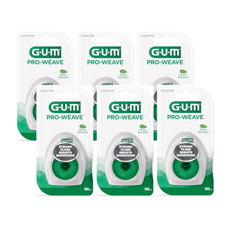 Gum Weave Floss 6 Pk Strong Minty Floss For Thorough Cleaning