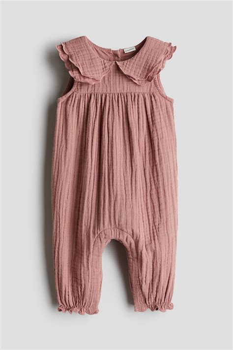 Pelele En Muselina De Algodón Rosa Empolvado Oscuro NiÑos Handm Es