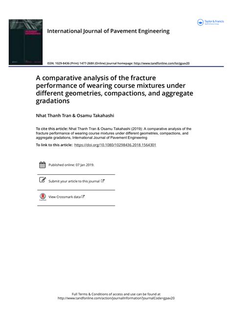 Pdf A Comparative Analysis Of The Fracture Performance Of Wearing