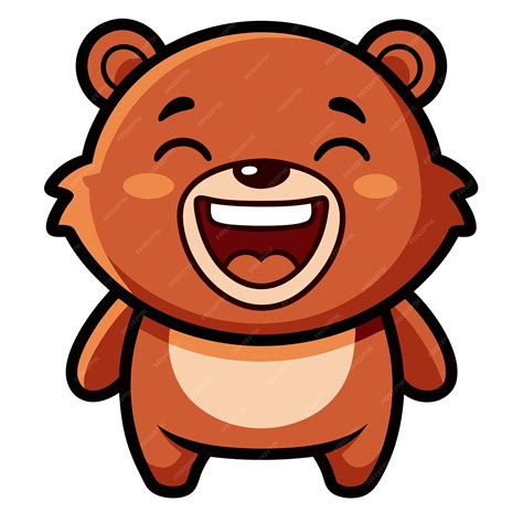 Cinnamon Bear Laughs Kawaii Premium Ai Generated Vector