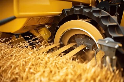 Premium AI Image Modern Industrial Combine Harvester Working Its Way
