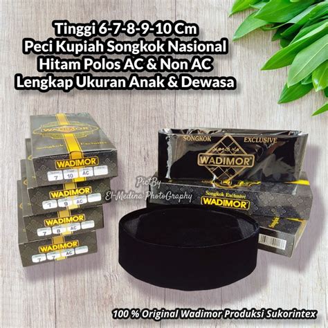 Jual COD Peci Kupiah Songkok Wadimor Original Hitam Polos Ac Beludru Halus Pigeon Super Tinggi