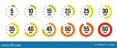 Simple Stopwatch Icons Colorful Chronometer Time Counter With Dial