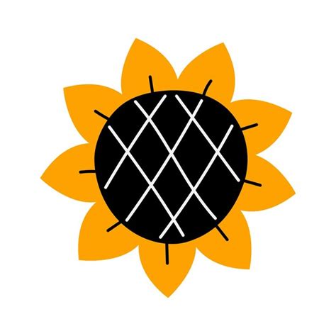 Premium Vector Sunflower Hand Drawn Sketch Flower In Doodle Line Style